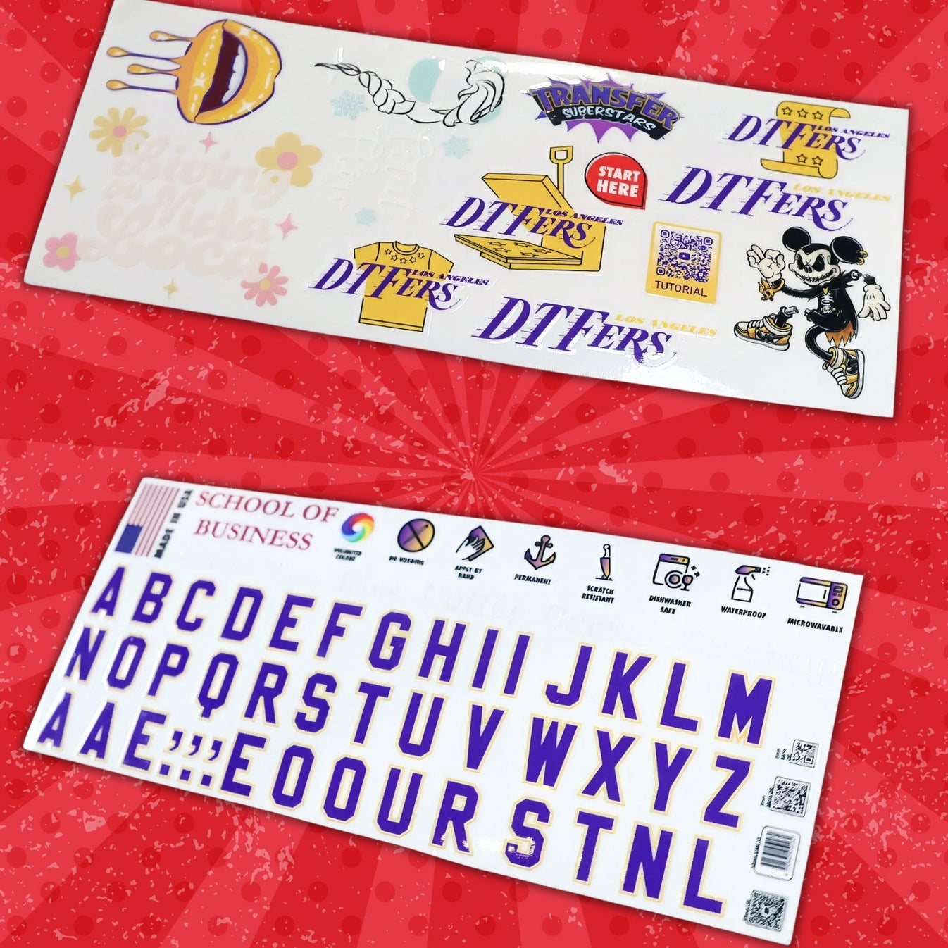 Sample Pack | UV DTF Stickers for Hard Surfaces – Transfer Superstars